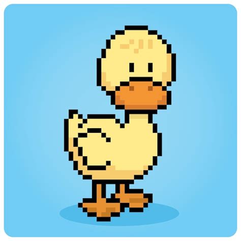 Premium Vector 8 Bit Pixel Adorable Duck Animals For Game Assets And