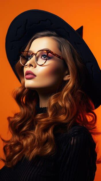 Premium Ai Image Halloween Witch Woman Wearing Glasses