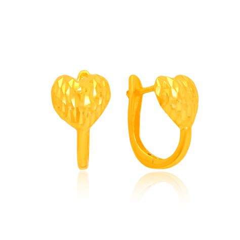 Taka Jewellery 916 Gold Heart Hoop Earrings Taka Jewellery