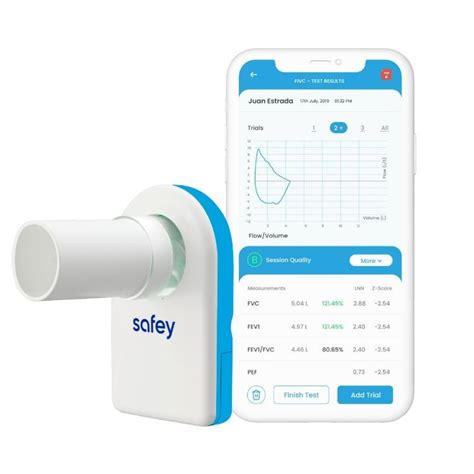 Safey Clinic Spirometer Lite Smart Clinical Grade Spirometer Medzell