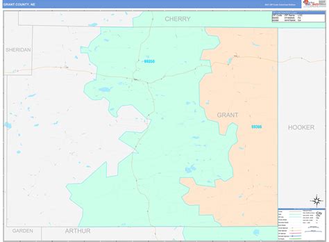 Grant County Ne Wall Map Color Cast Style By Marketmaps