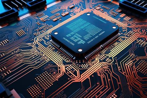 Premium AI Image Computer Details Close Up View Central Computer Processors CPU