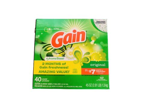 Gain Powder Laundry Detergent Original 40 Loads 45 Oz13 Kg