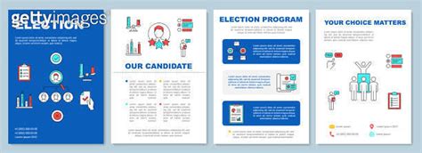 Election Brochure Template Layout Candidate And Voting Program Flyer Booklet Leaflet Print