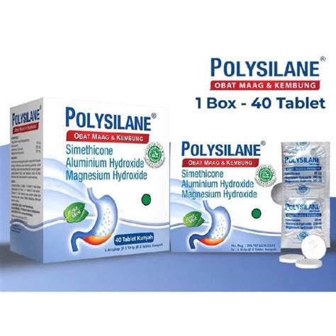 Jual Polysilane Box 40 Tablet Kunyah Obat Maag And Kembung Shopee Indonesia