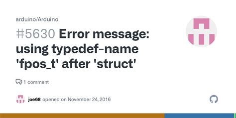 Error Message Using Typedef Name Fpost After Struct · Issue 5630 · Arduinoarduino · Github