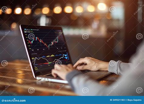 Ai Generative Male Worker With Laptop With Stock Market Chart On Screen