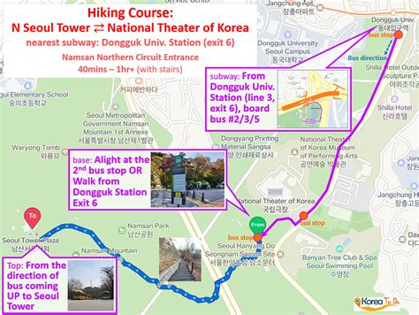 N Seoul Tower Ways To Get There Walking Trails And Maps Koreatodo