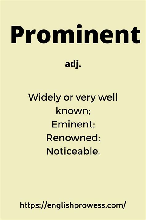 Prominent Meaning | Learning english online, Advanced vocabulary, Learn english