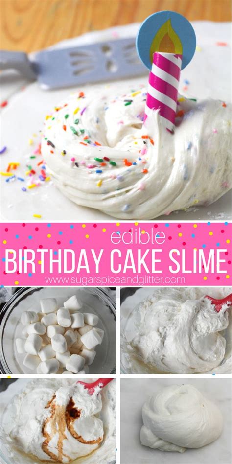 Edible Birthday Cake Slime Recipe Diy Slime Cake Decoration Slime