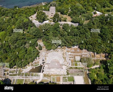 Drone View At The Roman Archaeological Site Of Butrinto On Albania