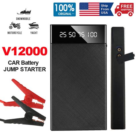 Slim Car Jump Starter 10000mah Booster Jumper Box Power Bank Battery