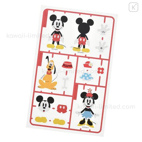 Japan Disney Store Sticker Collection Mickey Mouse And Minnie Mouse And Pluto Plastic Model