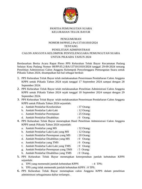Pengumuman Kpps Pdf