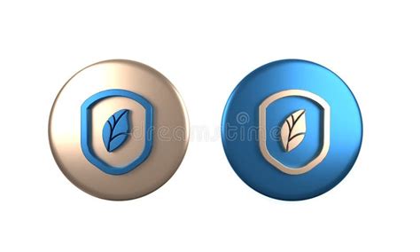 Colorful Shield With Leaf Icon Isolated On White Background Eco Friendly Security Shield With