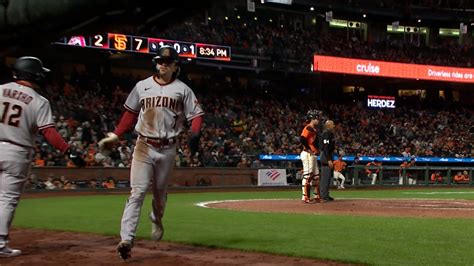 Geraldo Perdomo Skies A Sac Fly To Score Carroll 09302022 Arizona Diamondbacks