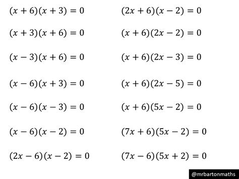 solve when factorised variation theory
