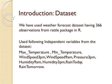 Data Analysis Of Weather Forecasting