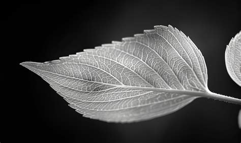 Premium Photo Elegant Hosta Leaf In Black And White