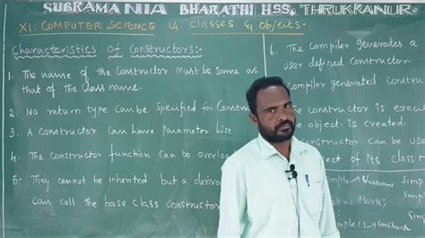 Xi Std Computer Science Chapter 14 Characteristics Of Constructors Youtube