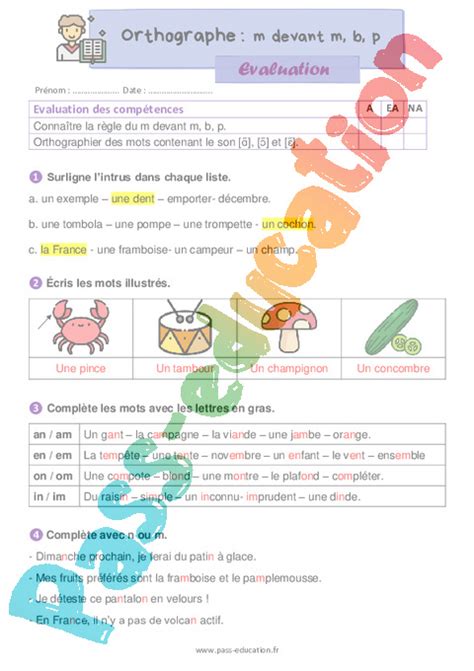 M Devant M B P Évaluation 2eme Primaire Cycle 2 Pdf à Imprimer