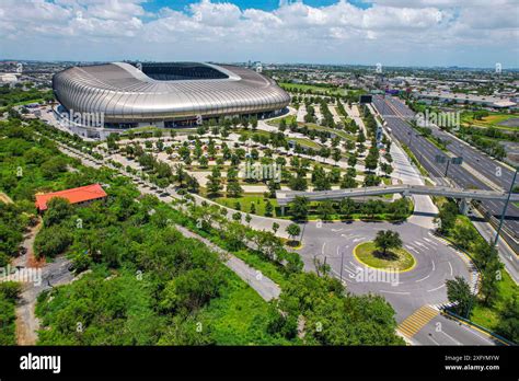 Aerial View Of Bbva Stadium Home Of The Monterrey Soccer Club