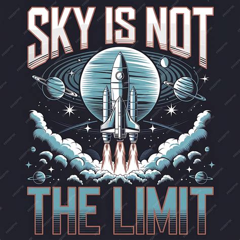 Bold Spacethemed Illustration With Vibrant Typography And Rocket