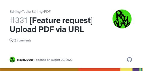 Feature Request Upload Pdf Via Url · Issue 331 · Stirling Tools