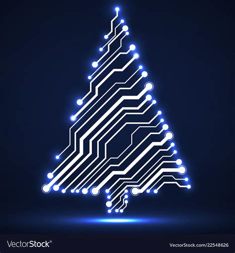 Abstract Technology Christmas Tree Royalty Free Vector Image