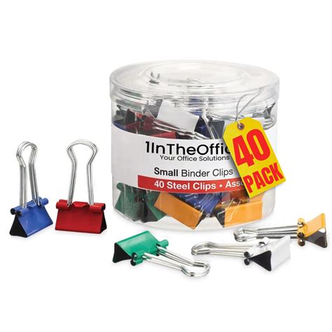 1intheoffice Small Binder Clips 34 Inch Paper Clamps