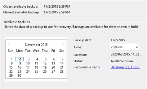 Restoring Exchange Server 2016 Mailbox Databases