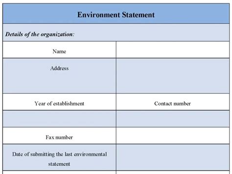 Environment Statement Form Editable Pdf Forms