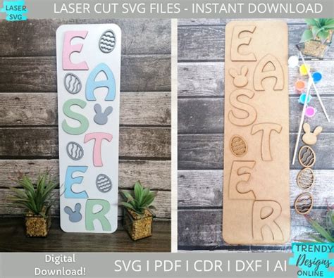 Easter Leaner Svg Easter Diy Paint Kit Svg Digital Download Etsy