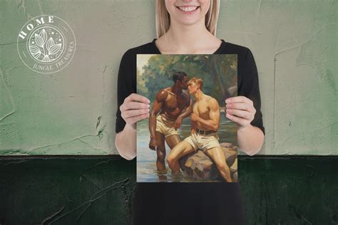 Poster The Kiss Vintage Muscular Male Body Art Muscle Men Poster