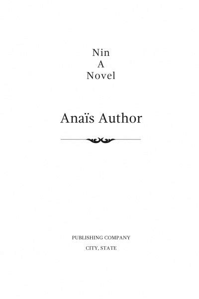 Nin Book Design Templates