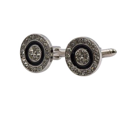 Circular Gemstone Silver Cufflinks Suits And More