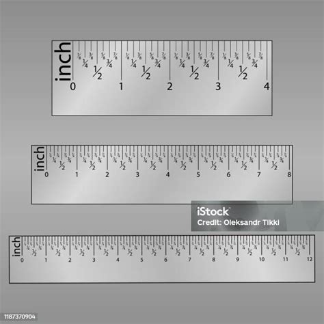 Vetores De Régua Original Das Polegadas Ferramenta De Medição Grade De Graduação Ilustração