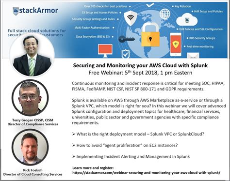 Webinar Securing And Monitoring Your AWS Cloud With Splunk StackArmor