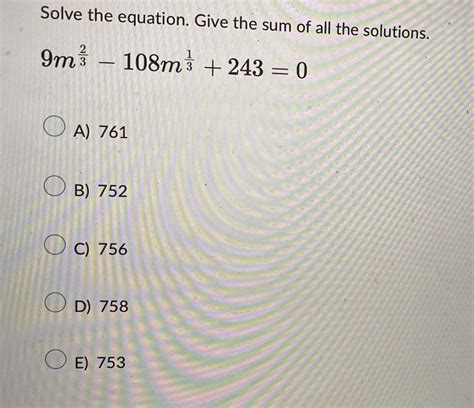 Answered Solve The Equation Give The Sum Of All The Solutions 9m
