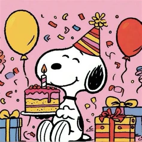 Snoopy Birtday Snoopy Birthday Cards Snoopy With Cake Snoopy