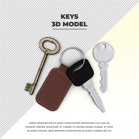 Premium Psd Keys Isolated 3d Model