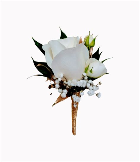 White Hydrangea Boutonniere Elegant Boutonniere Exotic Flowers