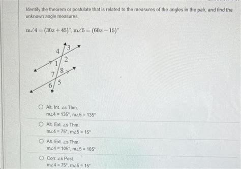 Solved Identify The Theorem Or Postulate That Is Related To