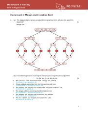 Algorithms Homework 3 Insertion And Merge Docx Homework 3 Sorting Unit 5 Algorithms Homework 3