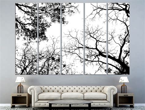 Black And White Art Tree Branch Print Forest Canvas Art Trees Canvas