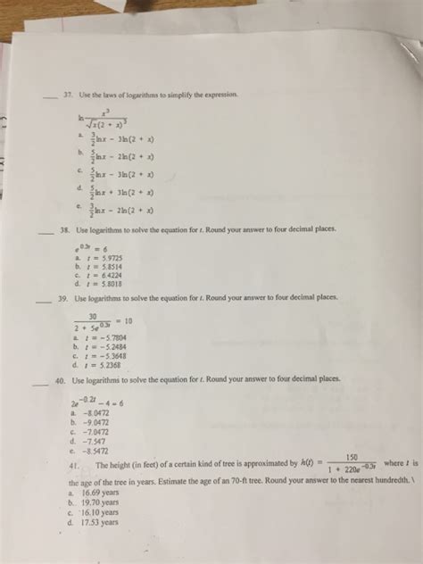 Solved Use The Laws Of Logarithms To Simplify The Chegg Com