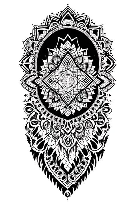 Blackwork Cover Up Psychedelic Sacred Geometry Tattoo Blackink Ai