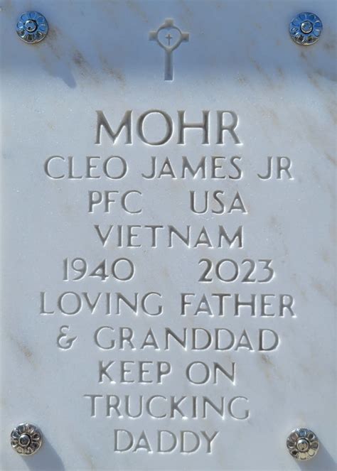Cleo James Mohr Jr 1940 2023 Find A Grave Memorial