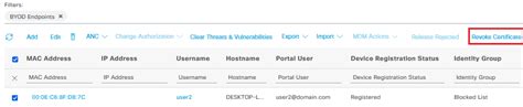misleading warning message when revoking byod users certificates