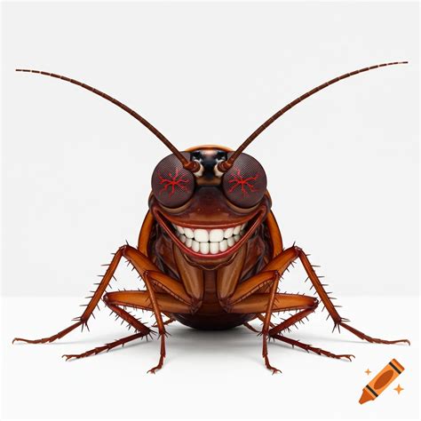 Realistic 3d Rendering Of A Cockroach With Large Tired Eyes And A Wide